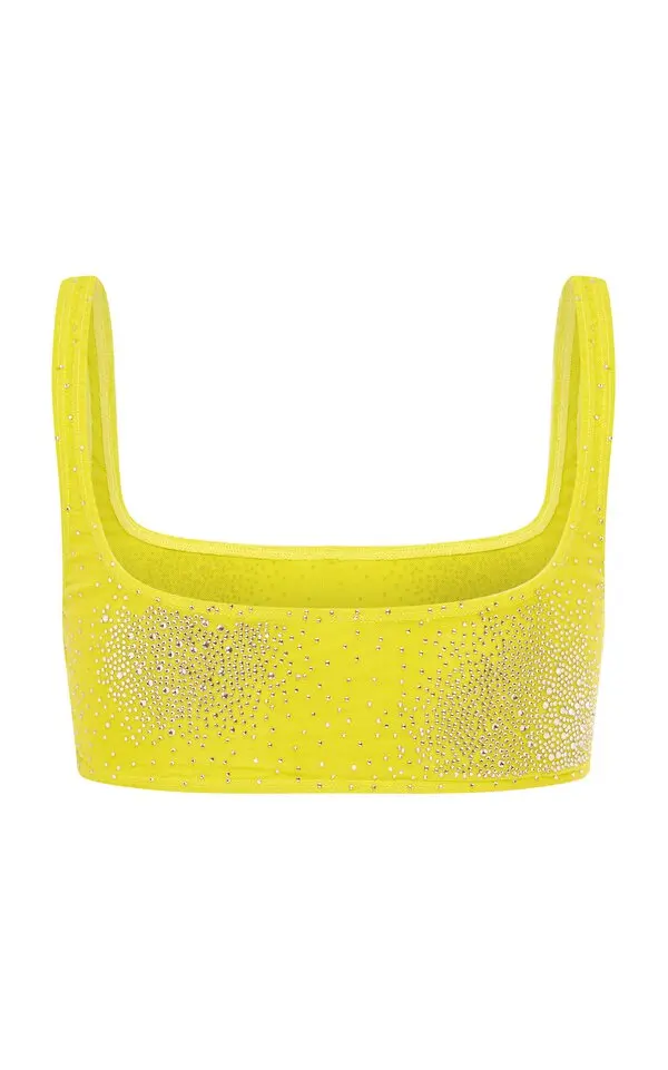 Alex Perry Portrait Crystal Mesh Crop Top