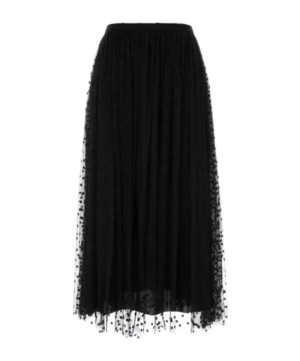 Alberta Ferretti Mesh Skirt - Black
