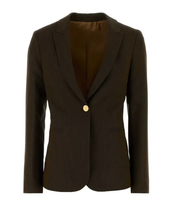 Alberta Ferretti Single-breasted Twill Blazer - Mud