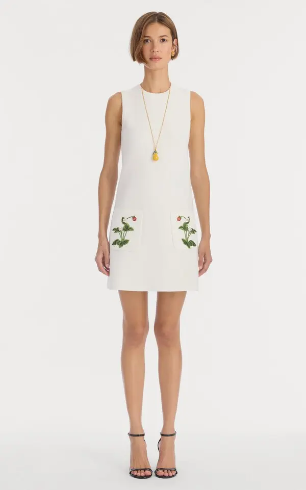 Oscar De La Renta Strawberry Patch Mini Dress