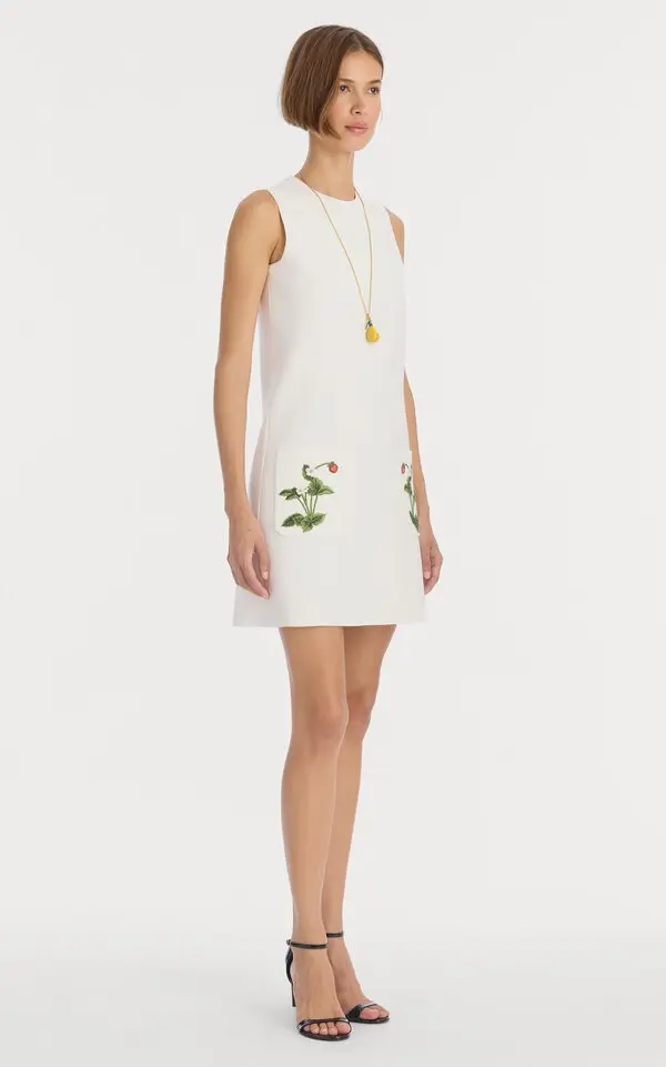 Oscar De La Renta Strawberry Patch Mini Dress