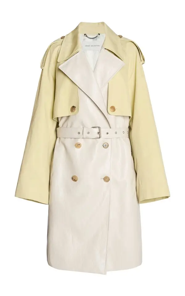 Dries Van Noten Rulan Cropped Cotton Trench Coat - Neutral