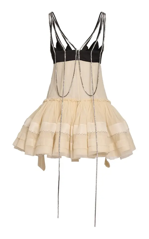 Erdem Embellished Gauze Mini Dress