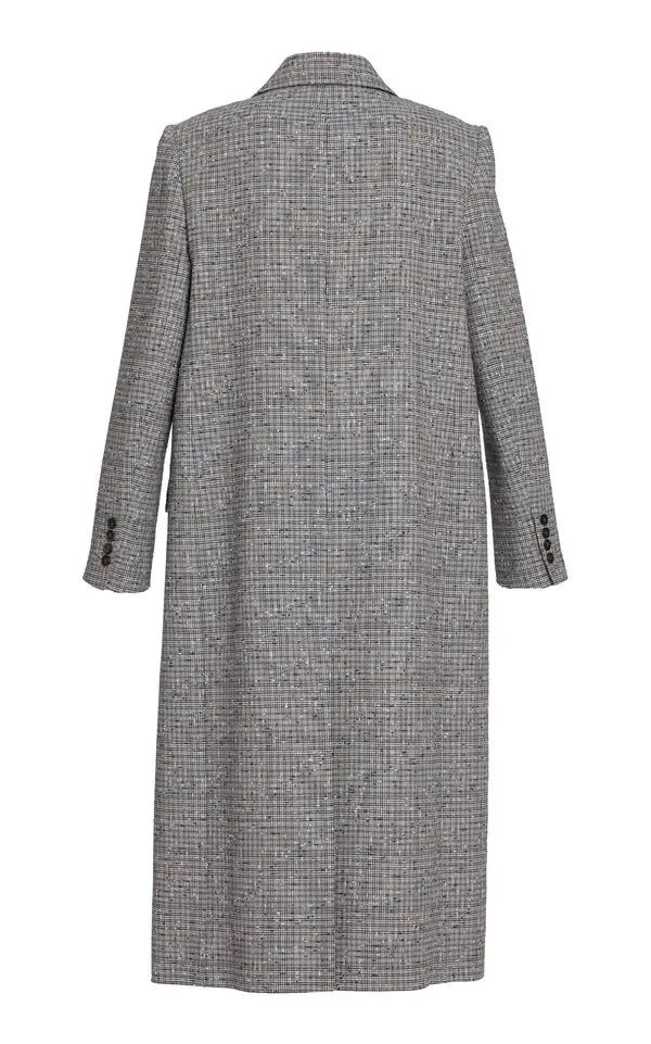 Erdem Single-breasted Donegal Check Coat
