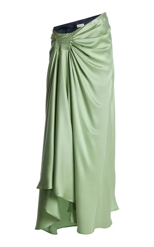 Dries Van Noten Siletta Draped Silk Maxi Skirt - Neutral