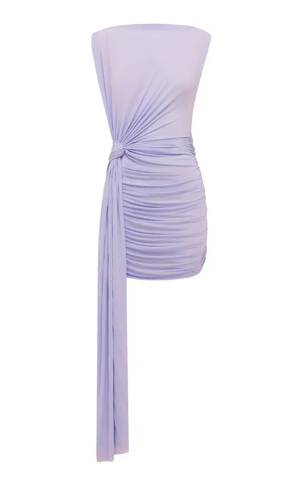 Alex Perry Sleeveless Knot Jersey Mini Dress - Purple
