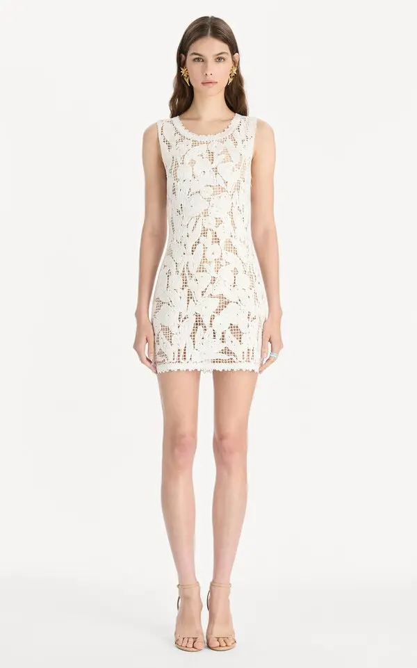 Oscar De La Renta A-line Birdsnest Mini Dress