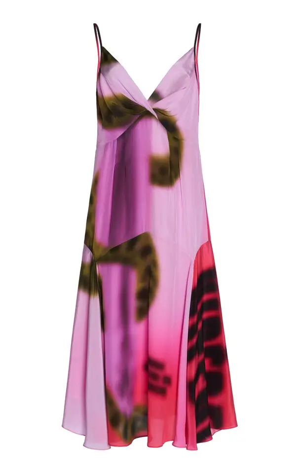 Dries Van Noten Dimitra Printed Midi Dress - Fuchsia