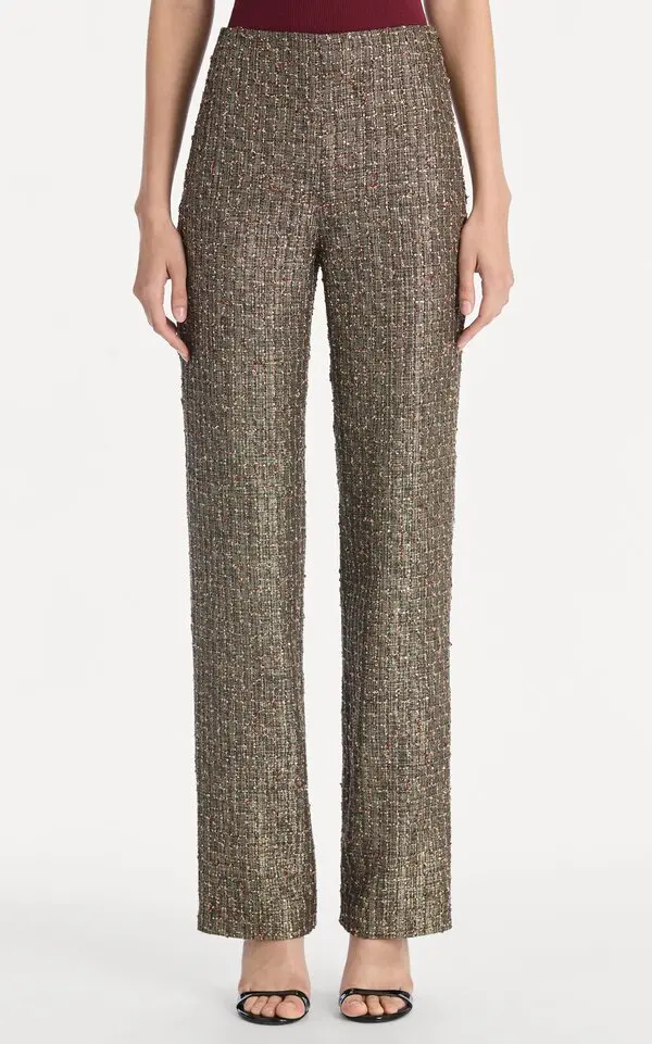 Oscar De La Renta High-rise Lurex Tweed Straight-leg Pants