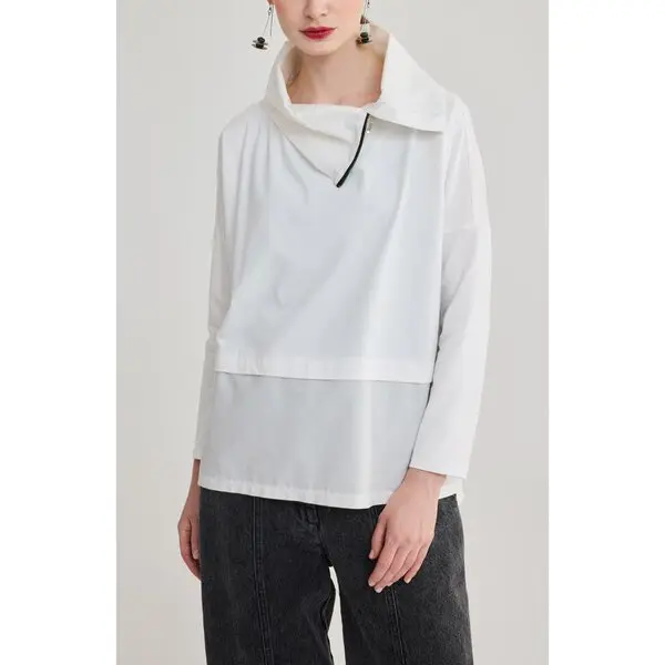 LUUKAA Quinn Panelled Tunic Top - Ecru