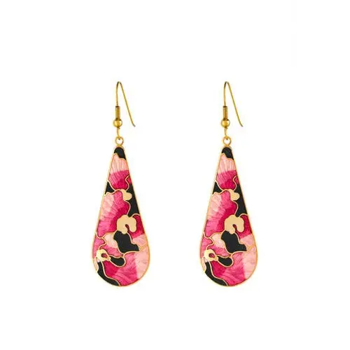 SUSAN CAPLAN 1980s Vintage Cloisonné Earrings