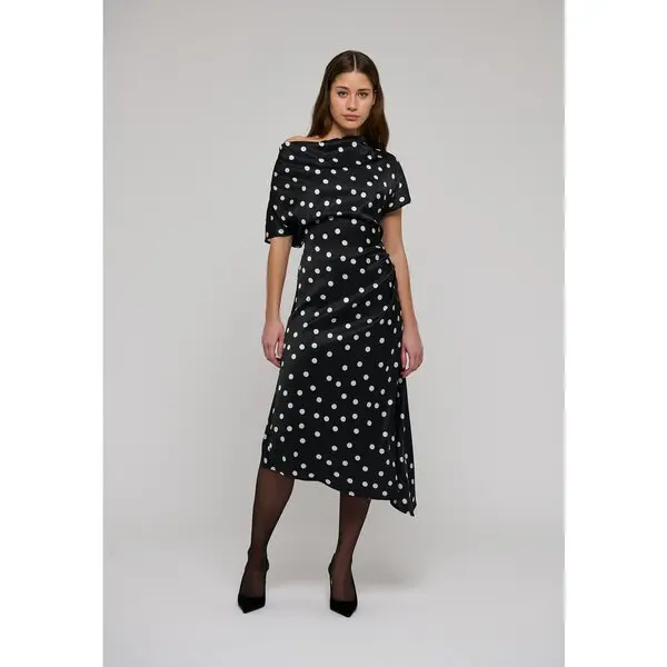 DEA KUDIBAL Jacintadea Draped Asymmetric Midi Dress - Dotti