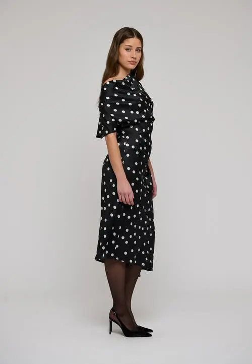 DEA KUDIBAL Jacintadea Draped Asymmetric Midi Dress - Dotti