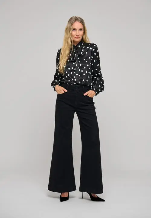 DEA KUDIBAL Annabelledea Tie Neck Polka Dot Blouse