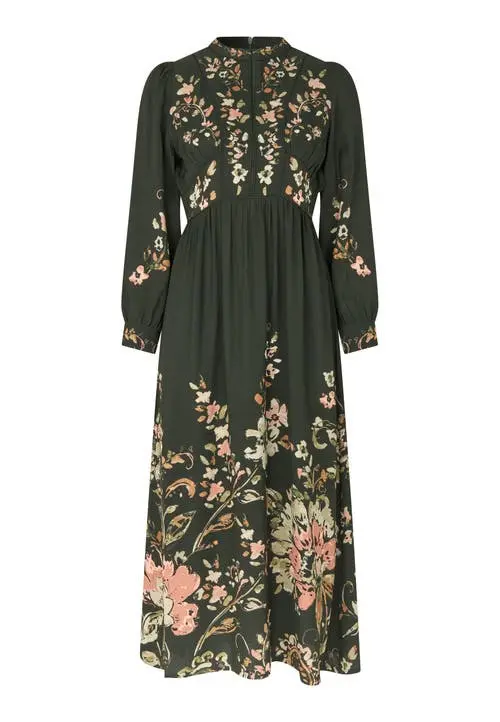 DEA KUDIBAL Andreadea Keyhole Neck Floral Maxi Dress