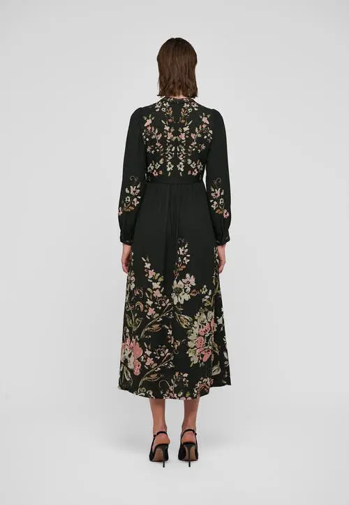 DEA KUDIBAL Andreadea Keyhole Neck Floral Maxi Dress