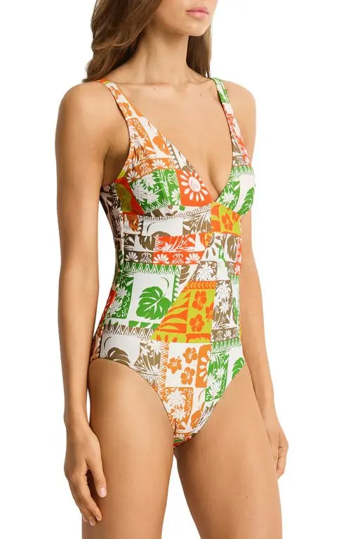 SEA LEVEL Panel Line One-piece Swimsuit