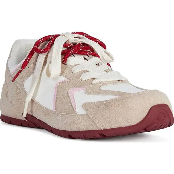 AZALEA WANG Bestie Faux Leather Sneaker - Beige Multi