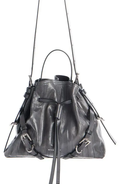 Givenchy Small Voyou Eel Skin Bucket Bag - Dark Grey