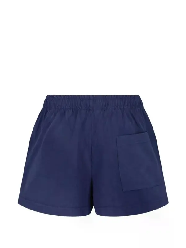 Sporty & Rich Lucy Serif Logo-print Cotton Shorts