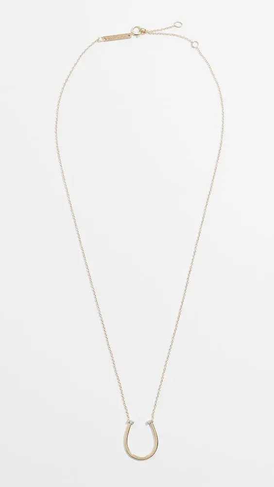 Zoe Chicco 14k Baguette Diamond Horseshoe Necklace