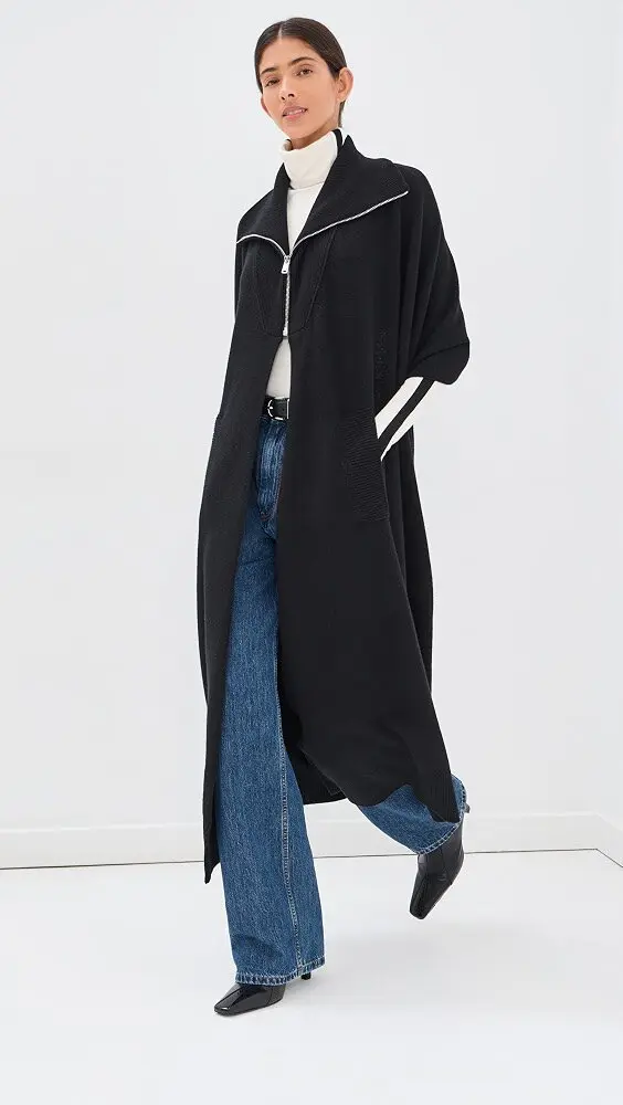 Coperni Knit Scarf Zip Up Cardigan