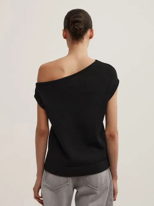 Witchery Asymmetric Slouch Short Sleeve Knit Top