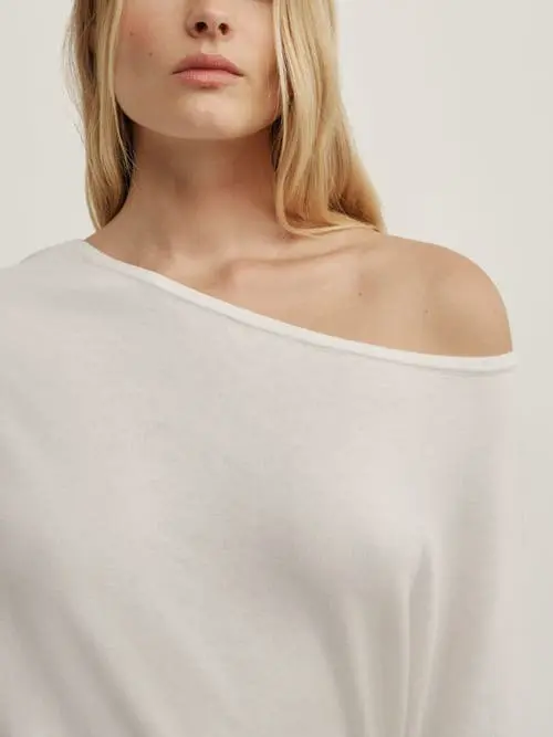 Witchery Fine Asymmetric Knit - Chalk
