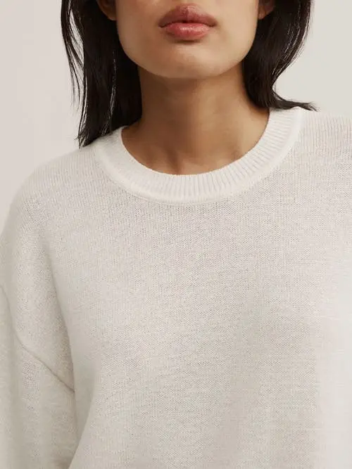 Witchery Relaxed Knit T-shirt - Chalk