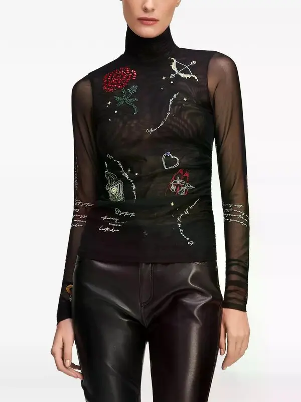 Cinq À Sept Starry Scribbles Mesh T-shirt