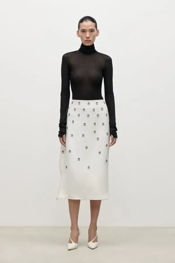 Victoria Beckham Long Sleeve Sheer Top
