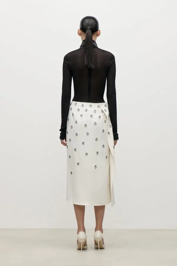 Victoria Beckham Long Sleeve Sheer Top