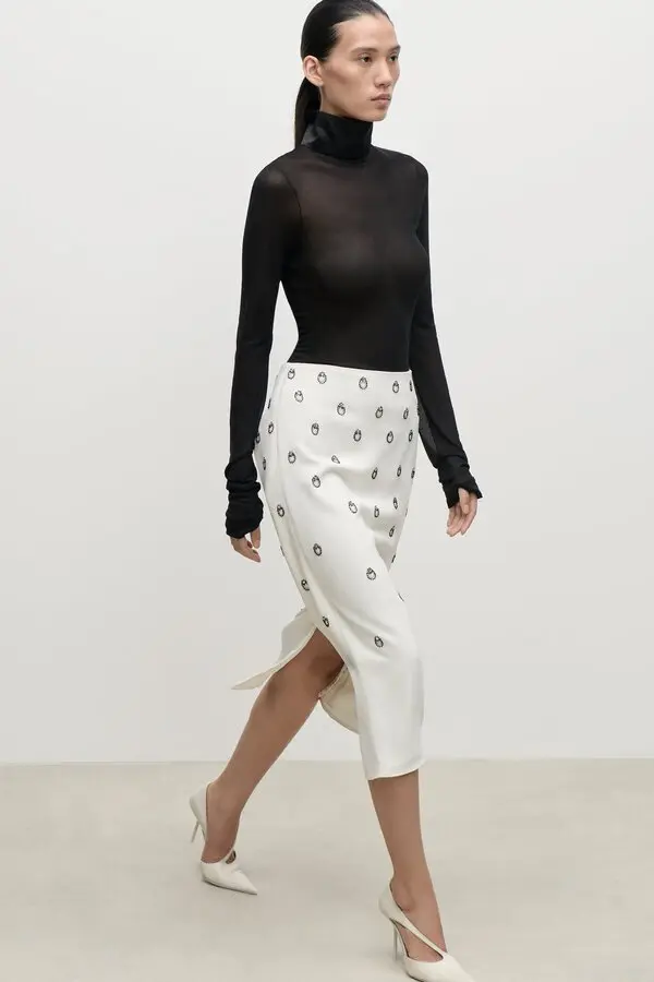 Victoria Beckham Long Sleeve Sheer Top