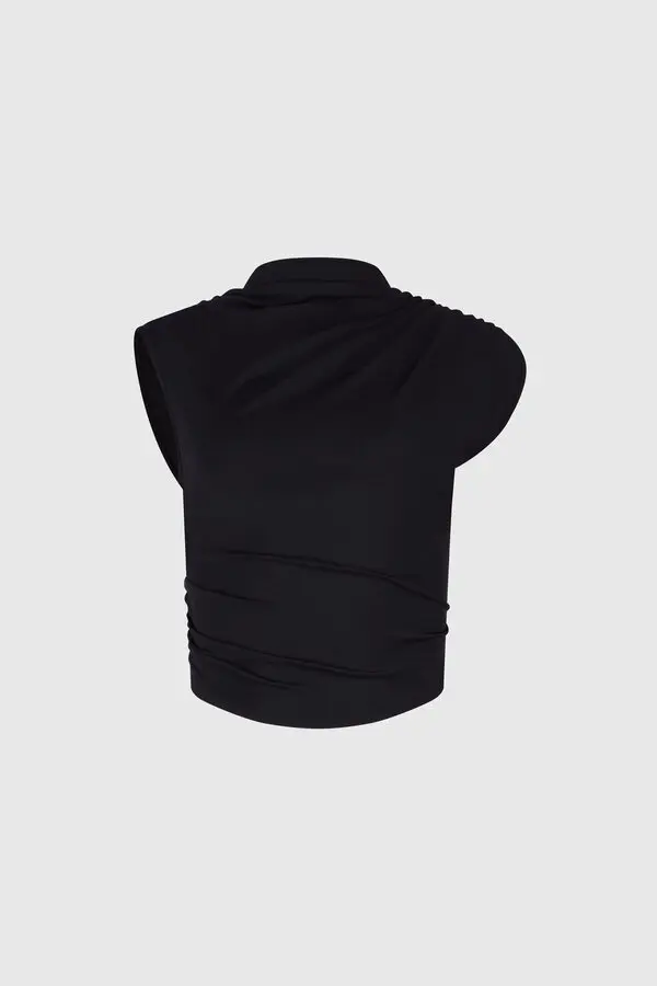 Victoria Beckham Gathered Top - Black
