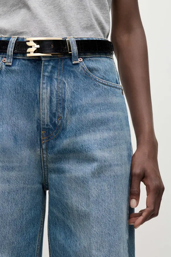 Victoria Beckham Dorian Pin-buckle Belt 25mm Printed Leather