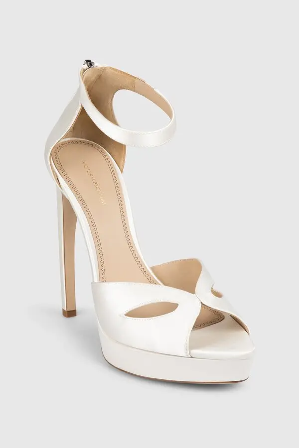 Victoria Beckham Harlow Mask Platform Sandal 135 Satin - Ivory