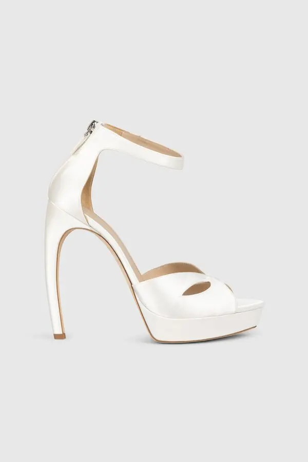 Victoria Beckham Harlow Mask Platform Sandal 135 Satin - Ivory