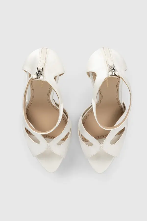 Victoria Beckham Harlow Mask Platform Sandal 135 Satin - Ivory