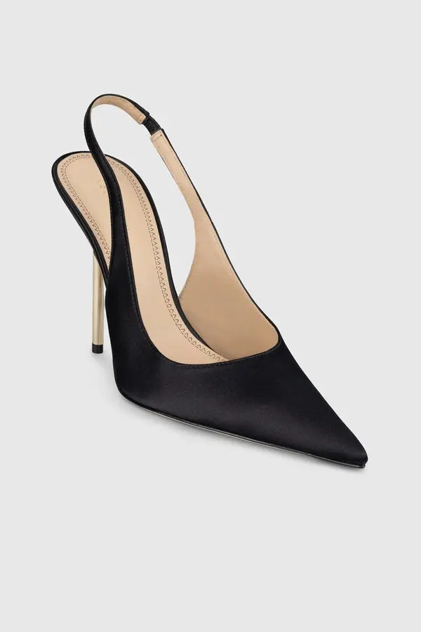 Victoria Beckham Portofino Slingback 100 Satin - Black