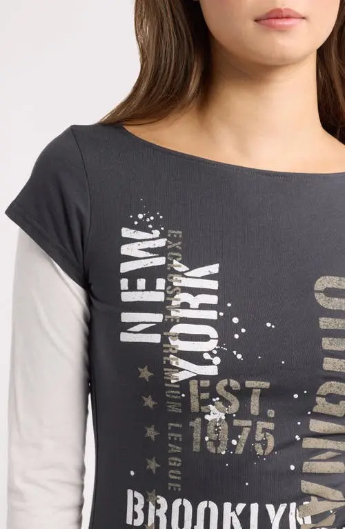 VINYL ICONS Brooklyn Division Twofer Graphic Tee