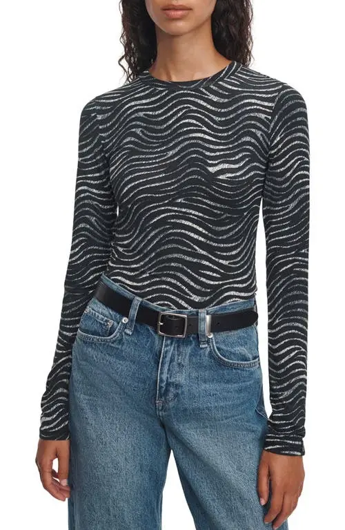 Rag & Bone Luca Zebra Long Sleeve T-shirt - Black Zebra