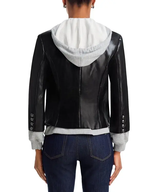 Cinq À Sept Le Petit Khloe Faux Leather Layered Blazer