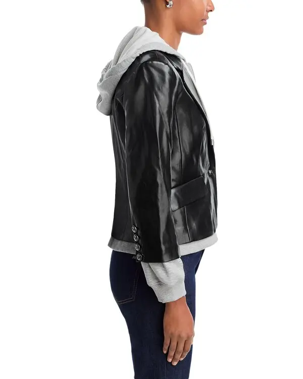 Cinq À Sept Le Petit Khloe Faux Leather Layered Blazer