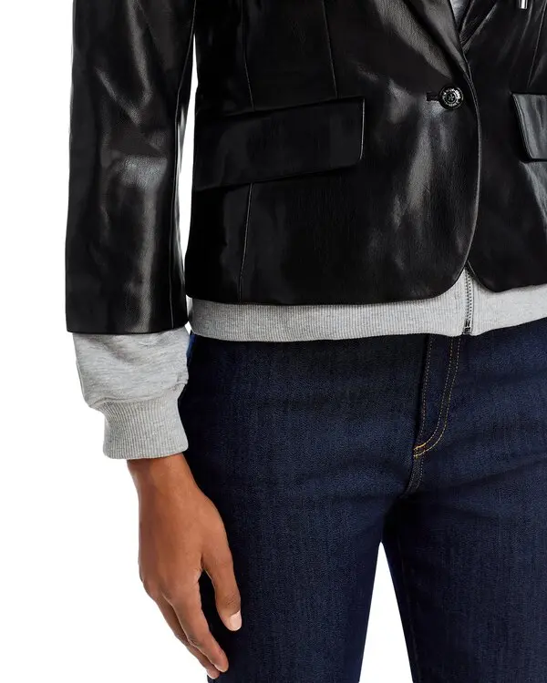 Cinq À Sept Le Petit Khloe Faux Leather Layered Blazer
