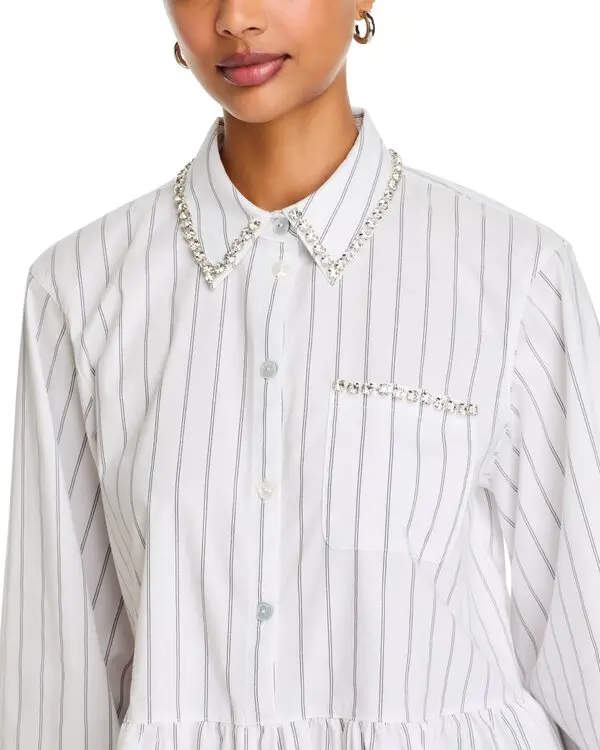 Cinq À Sept Nyomi Striped Peplum Top