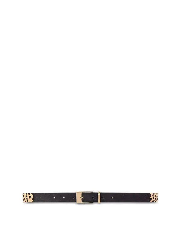 BLACK SUEDE STUDIO Legend Reversible Calf Hair Belt - Camel Dotted