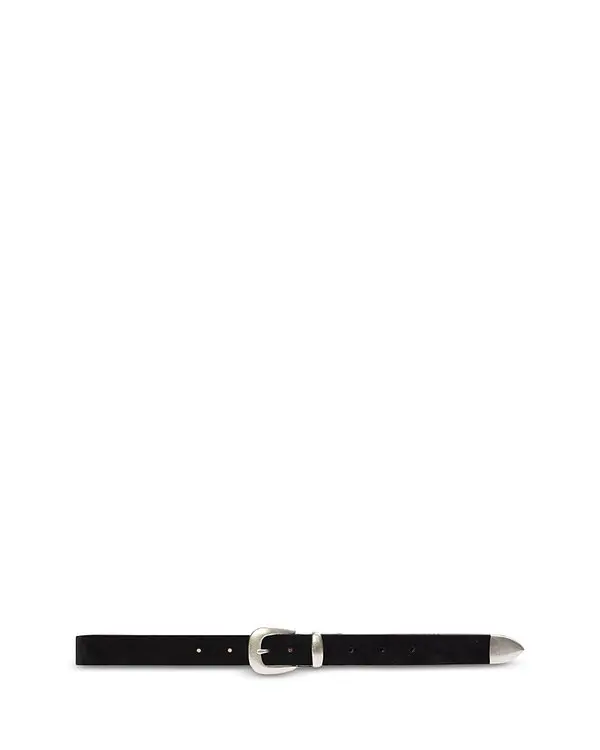 BLACK SUEDE STUDIO Western Buckle 3-piece Calf Hair Belt - Black/silver