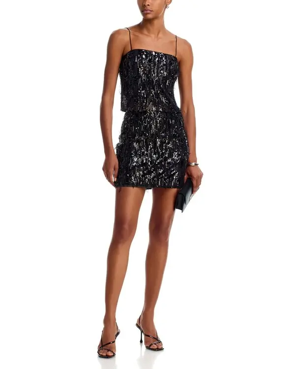 Generation Love Norma Sequin Fringe Cropped Top
