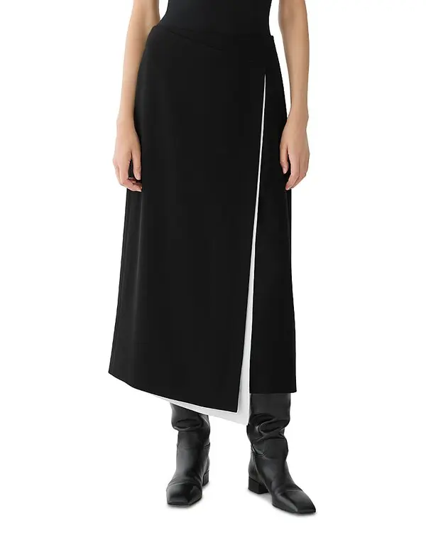 Lafayette 148 New York Contrast Trim Asymmetric Skirt