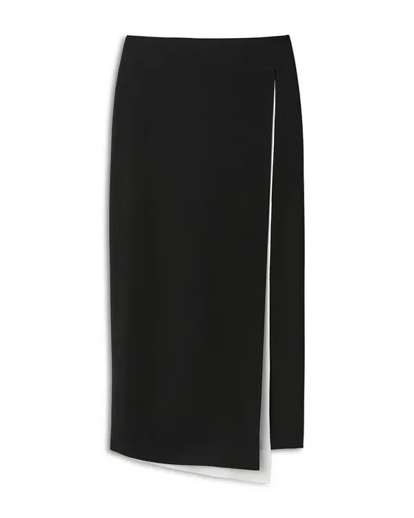 Lafayette 148 New York Contrast Trim Asymmetric Skirt
